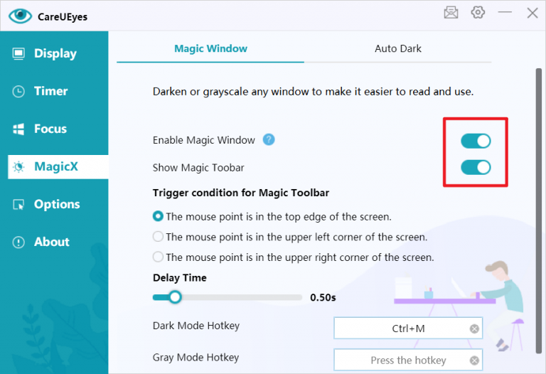 how to use MagicX feature - CareUEyes